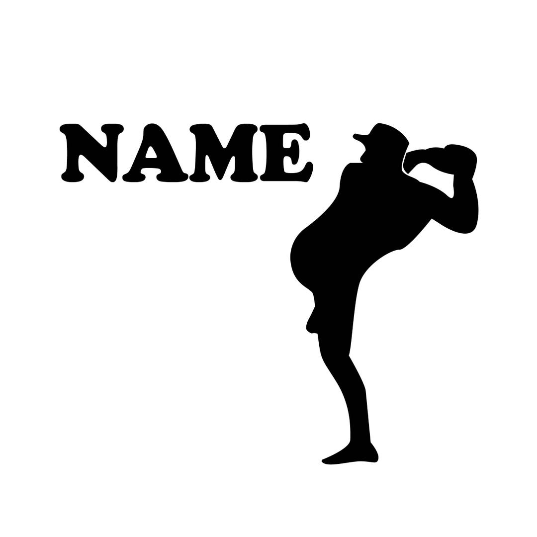 Baseball Player Figure Personalized Decals for Car Window - Player of ...