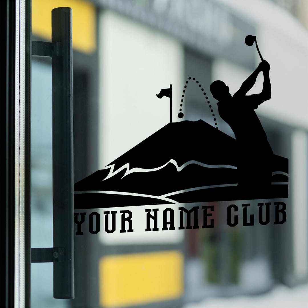 Vinyl Wall Decal of Golf Player With Custom Text - Personalized Player ...