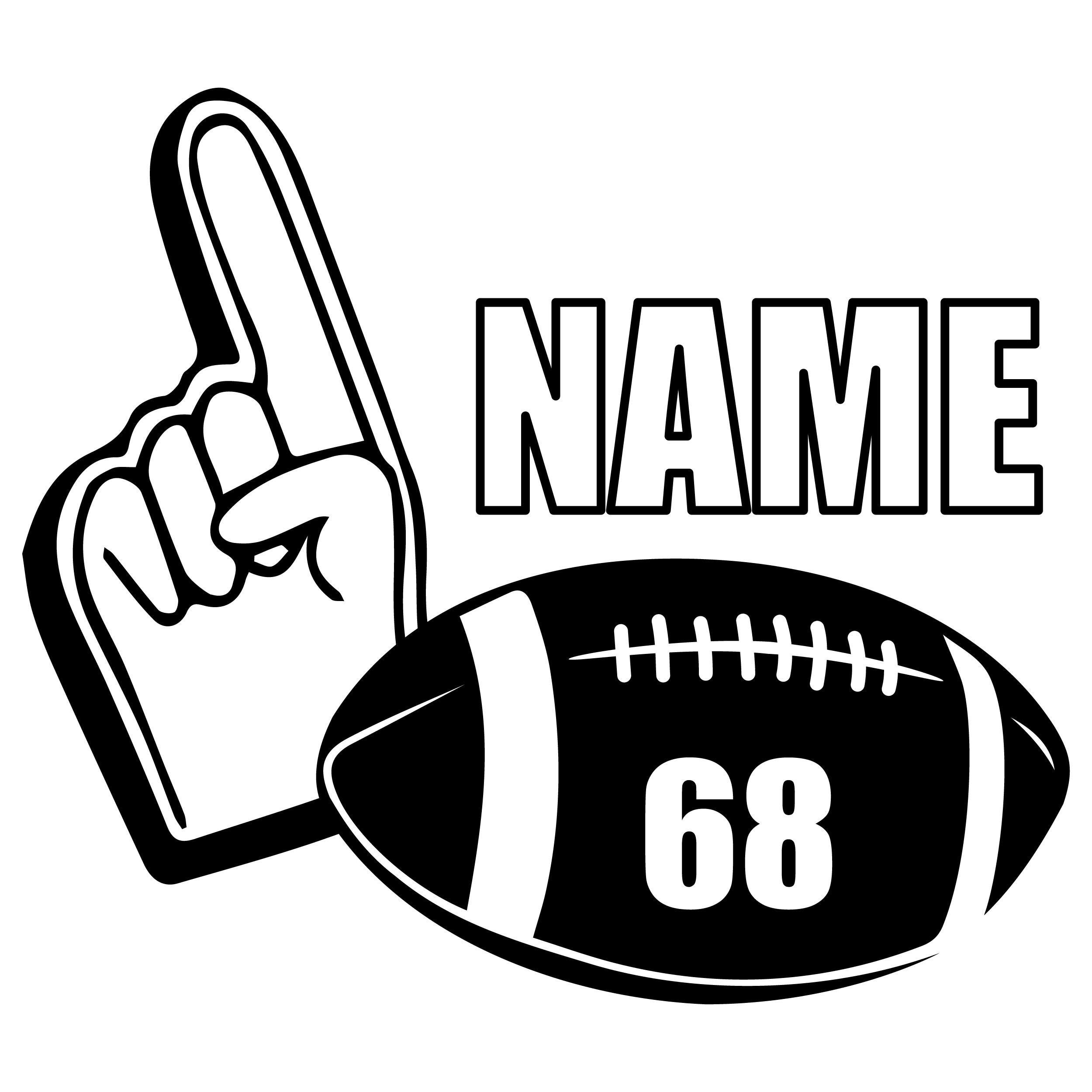 Personalized Decal With American Football Player Standing With Crossing ...