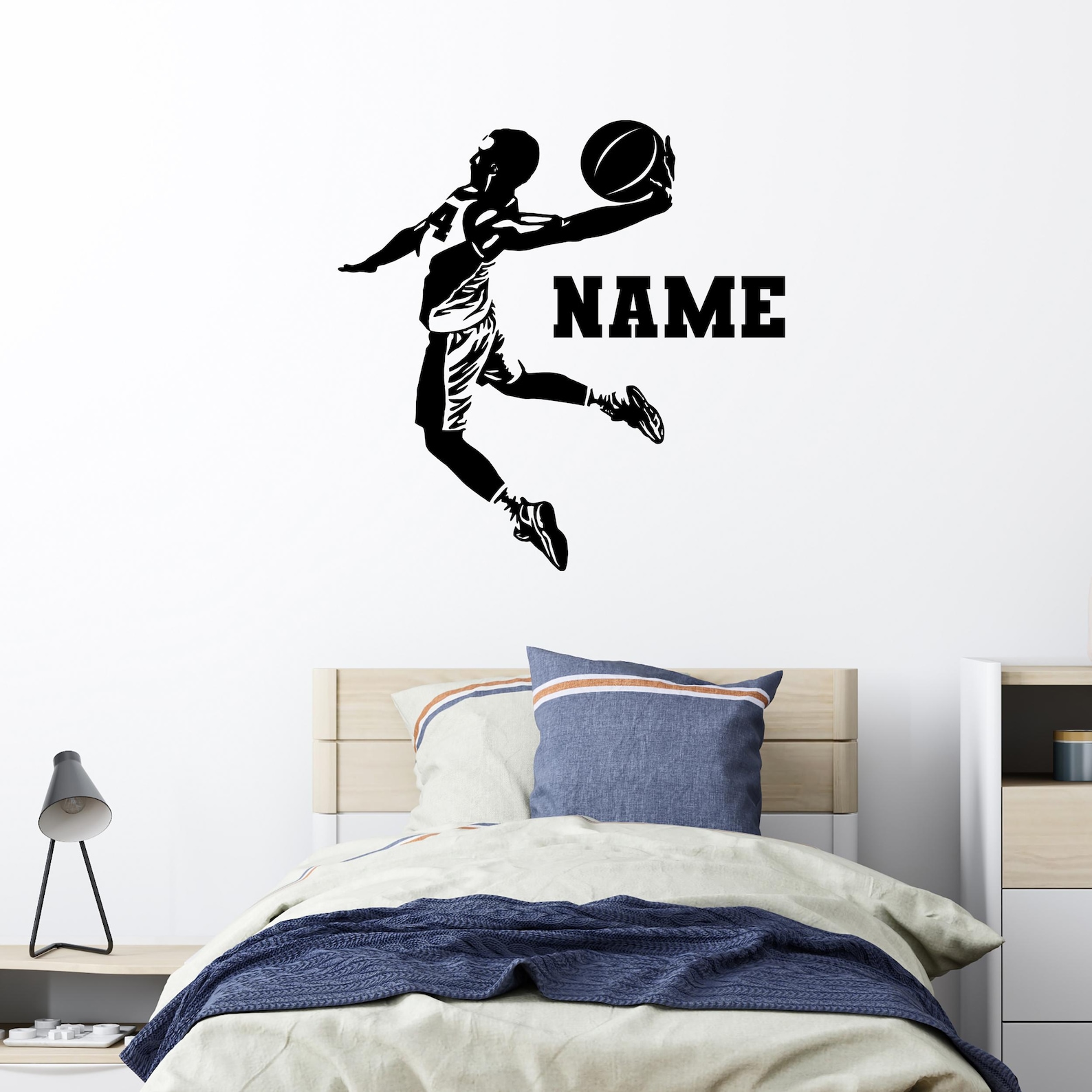 Basketball Player Sticker - Basketball Wall Stickers With Name - Wall ...