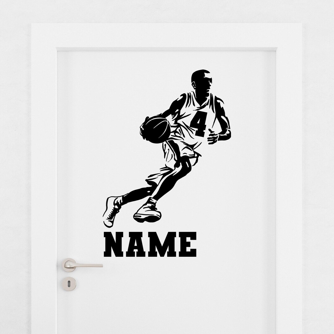 Basketball Player Stickers - Wall Stickers Basketball - Custom Name ...