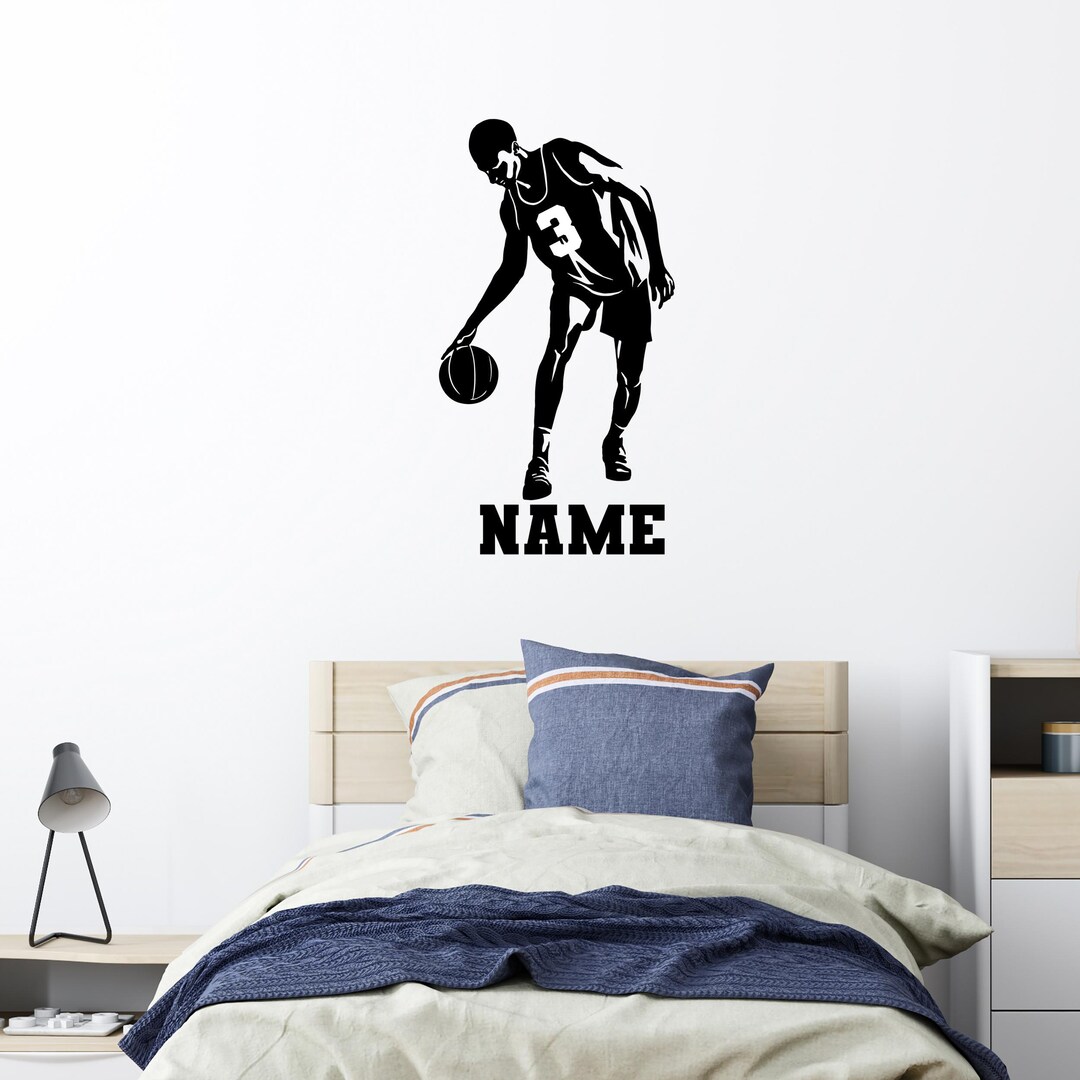 Basketball Player Stickers - Custom Name Basketball Wall Decal - Wall ...