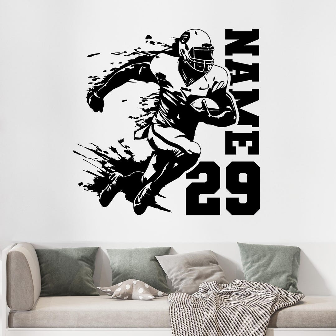 Football Decals for Walls - Custom Football Wall Decal - Customized ...