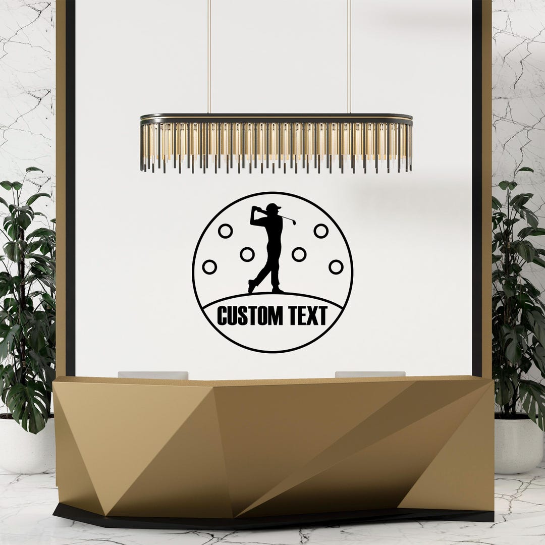 Round Shaped Golf Player Figure Personalized Golf Stickers - Custom ...