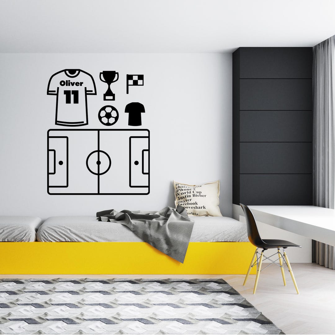 Personalized Decal With Soccer Ball Flag Cup Trophy T-shirt and Soccer ...
