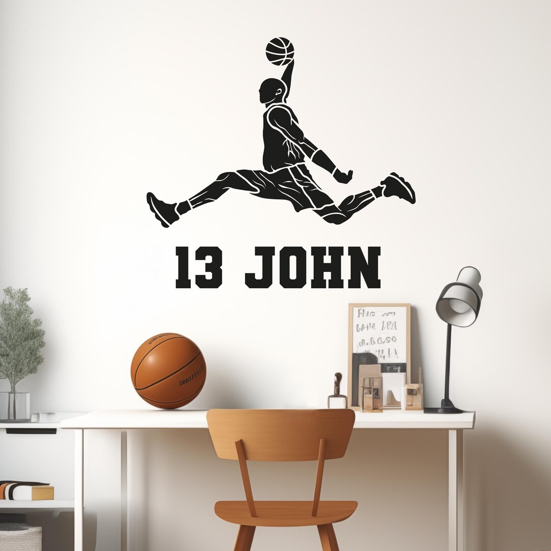 Custom Basketball Wall Decal - Basketball Wall Stickers for Boys ...