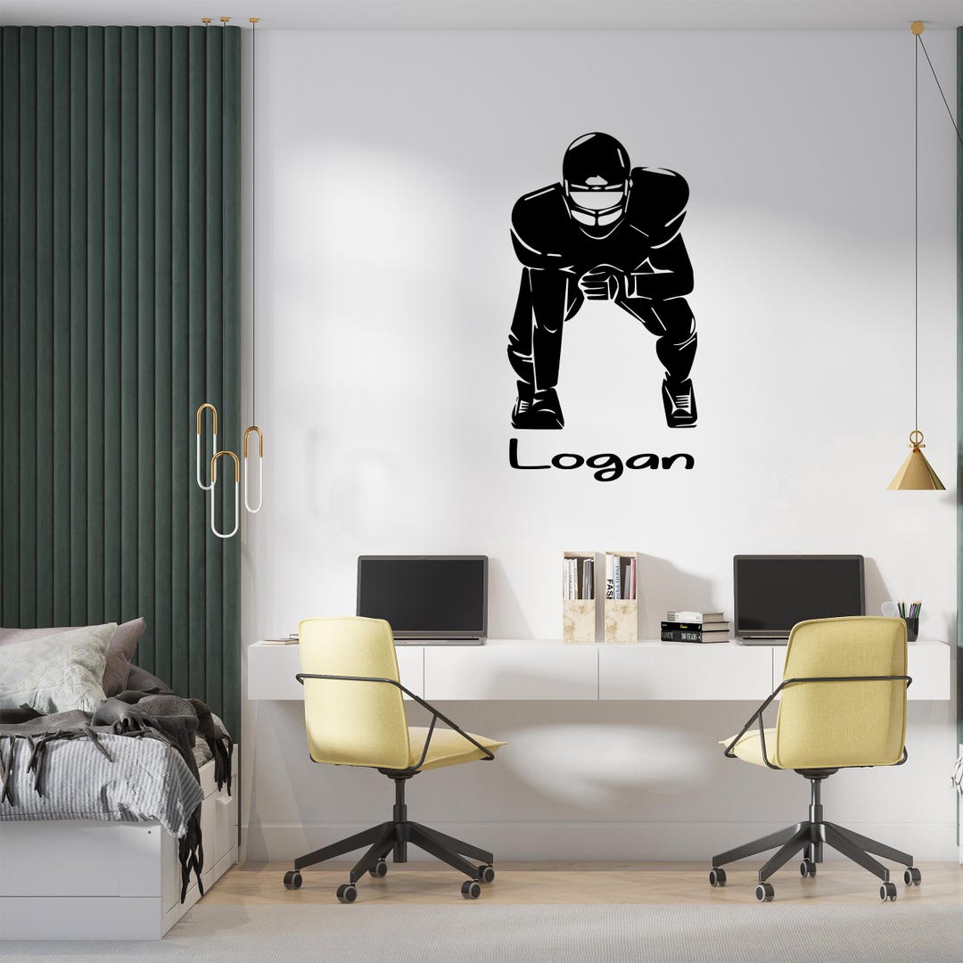 A Wall Football Field Big Sticker With Personalized Sign Unique ...
