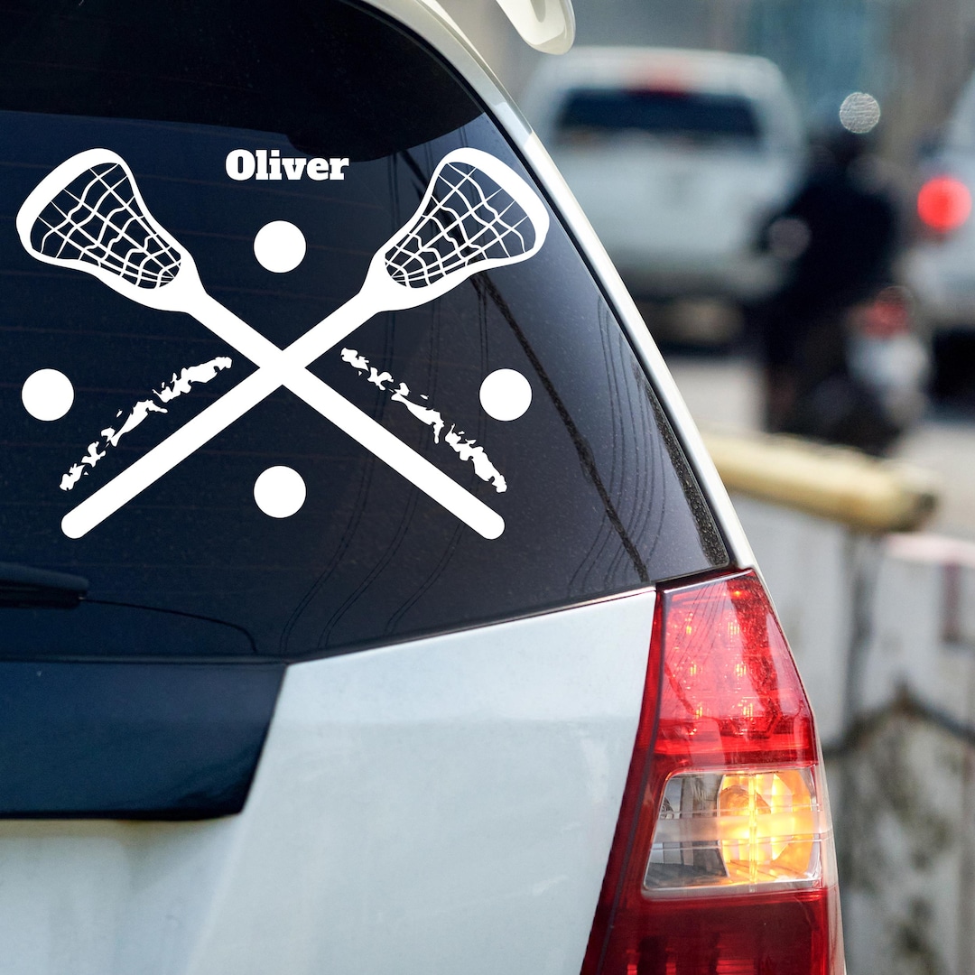 Lacrosse Wall Art Decals With Crossed Sticks Balls and Personalized ...