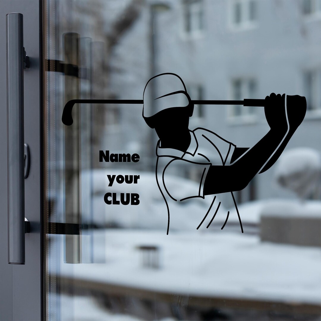 Personalized Golf Sticker With Golf Player Drawing - Golf Player ...