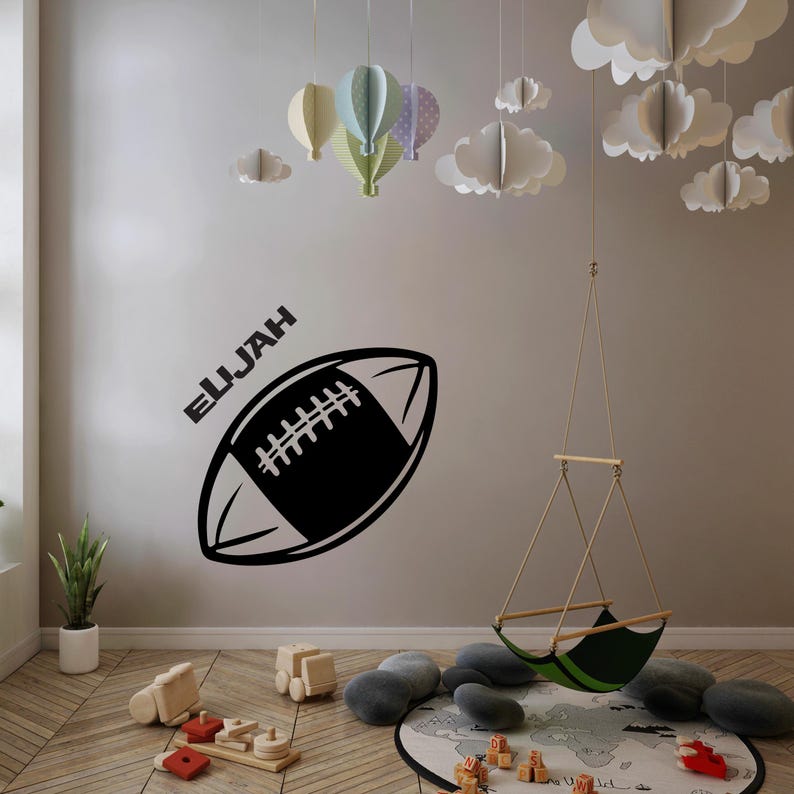 Custom Football Decals - Personalized Vinyl Stickers for Boys' Room ...