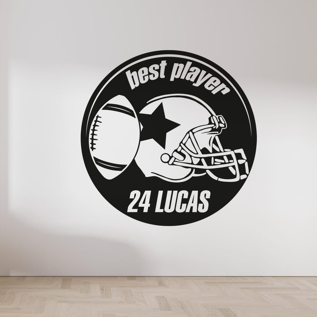 Best Football Player Decal - Vinyl Sticker of Helmet and Ball for Real ...