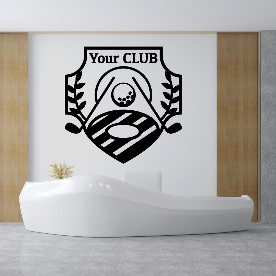 Creative Vinyl Wall Decal of Golf With Club Name - Golf Club Decal Logo ...