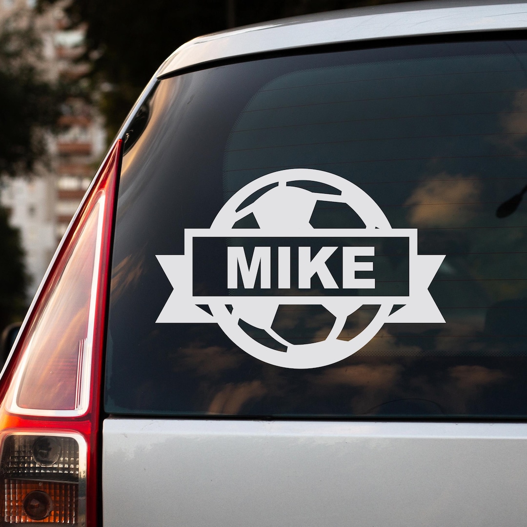 Custom Sports Car Decal - Personalized Custom Vinyl Car Decal Soccer ...