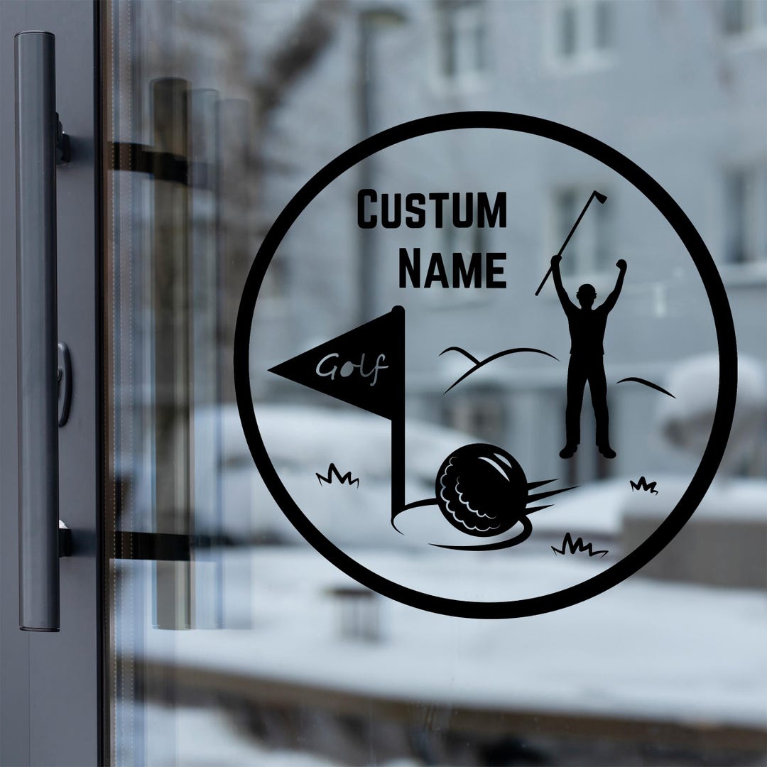 Circle Shaped Golf Club Decal With Custom Text - Customized Picture of ...