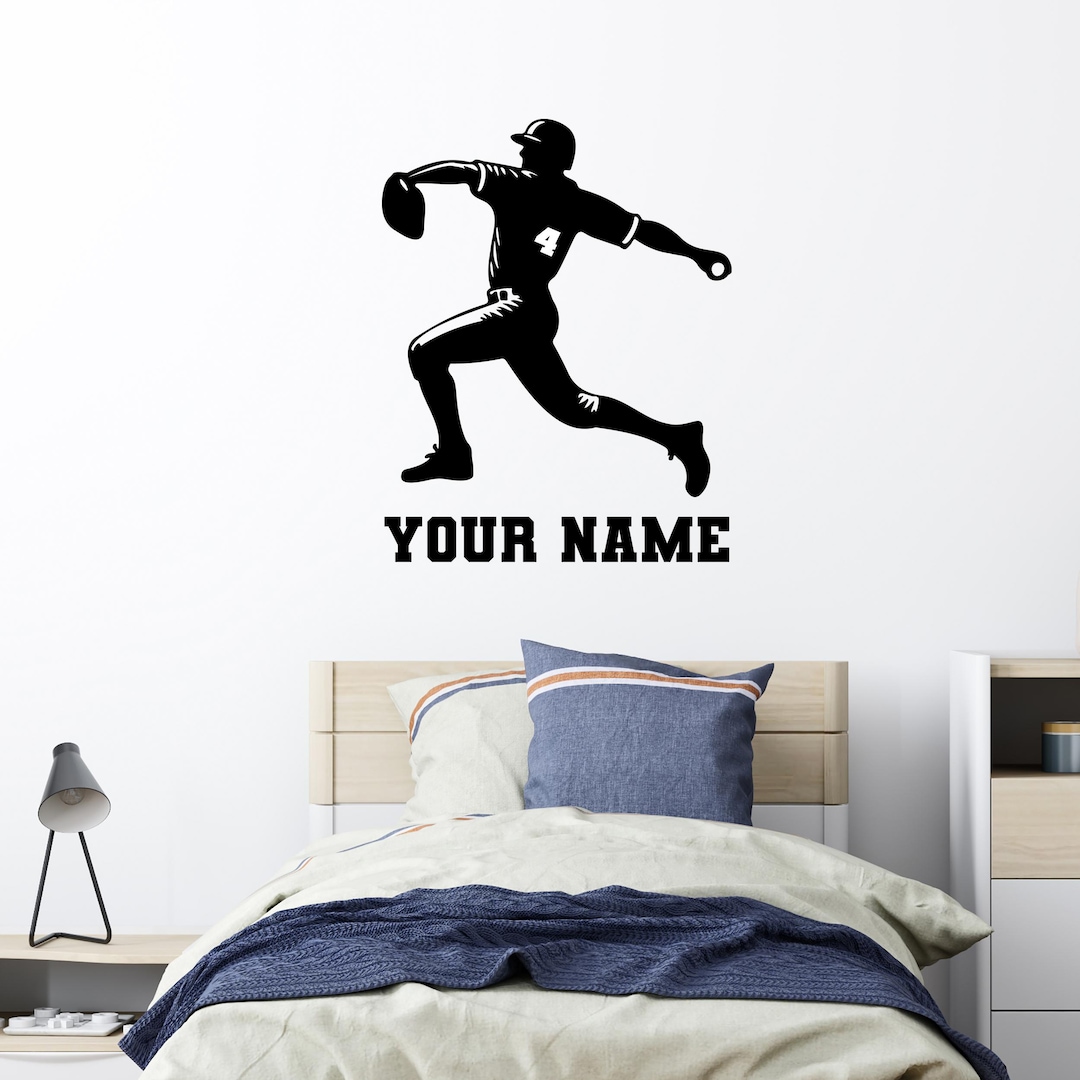Personalized Baseball Wall Decal - Baseball Decal Custom - Baseball ...