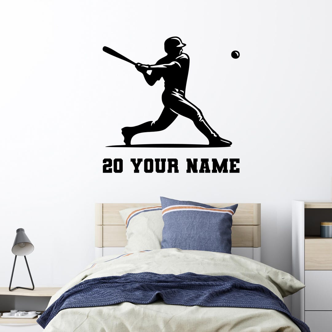 Baseball Decal Name - Baseball Pitcher Wall Decal - Custom Baseball ...