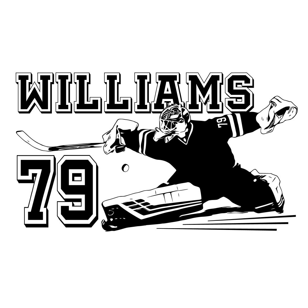 Personalized Hockey Player Wall Decal - Choose Your Name and Number ...