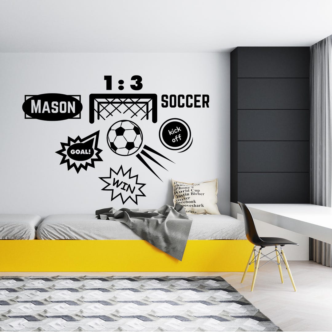 Personalized Decal With Soccer Goal Ball Score and Motivating Slogans ...