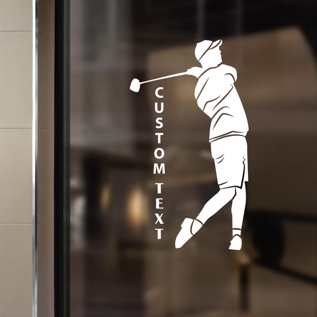 Unique Custom Golf Vinyl Decal With Golf Player Raising Stick and ...