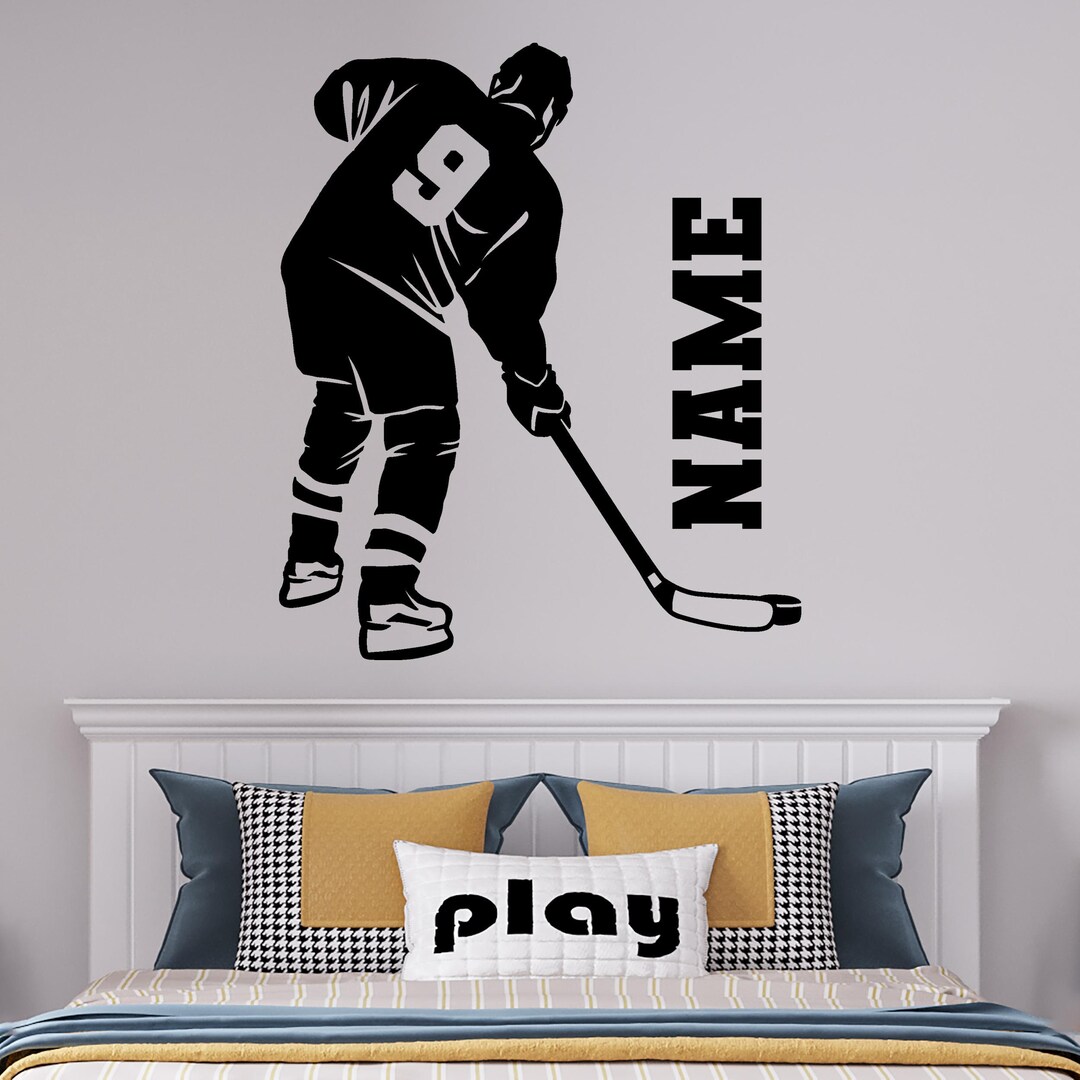 Hockey Wall Mural - Ice Hockey Wall Decals - Personalized Hockey Wall ...