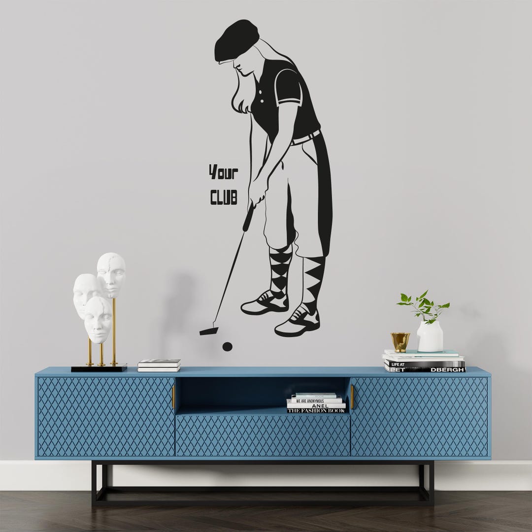 Personalized Golf Sticker With Man Before Hitting Shot - Golf Wall ...