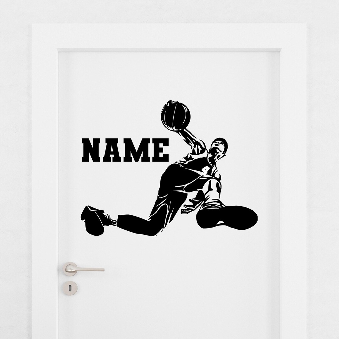 Custom Name Basketball Wall Decal - Basketball Decals for Walls ...