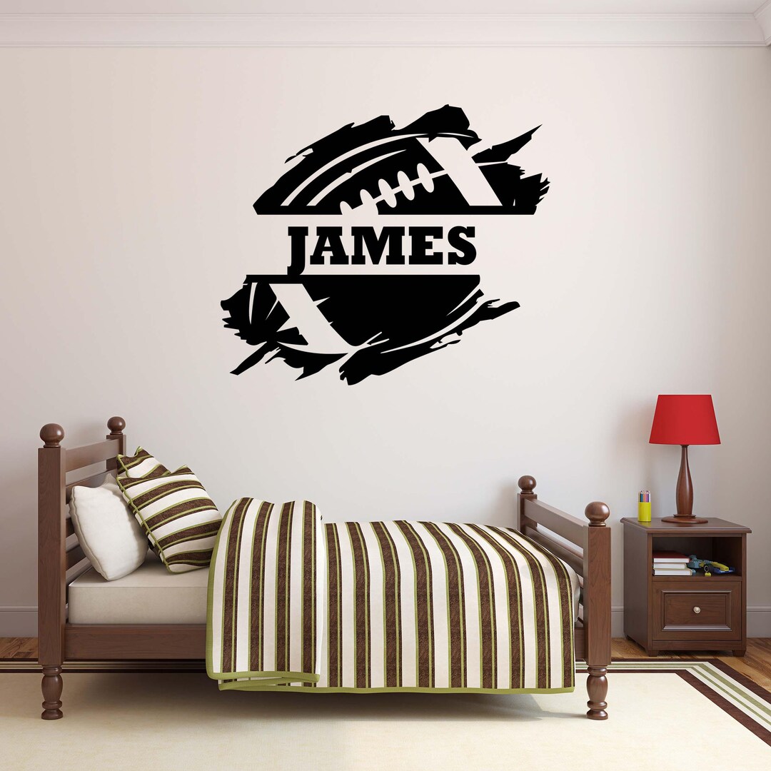 Personalized Custom Football Wall Decal With Large Ball - Long-lasting ...