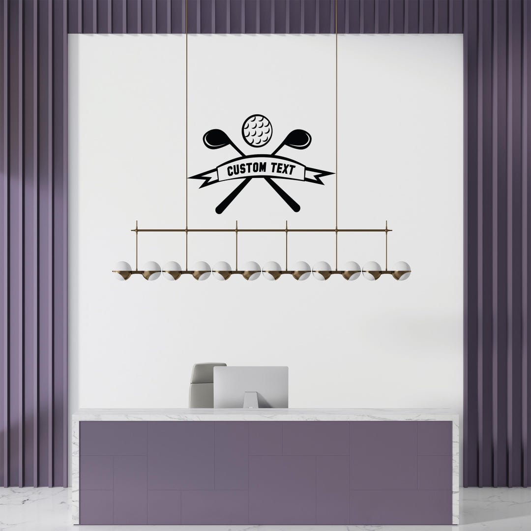 Personalized Golf Sticker With Crossed Golf Stickers Ball and Club Name ...