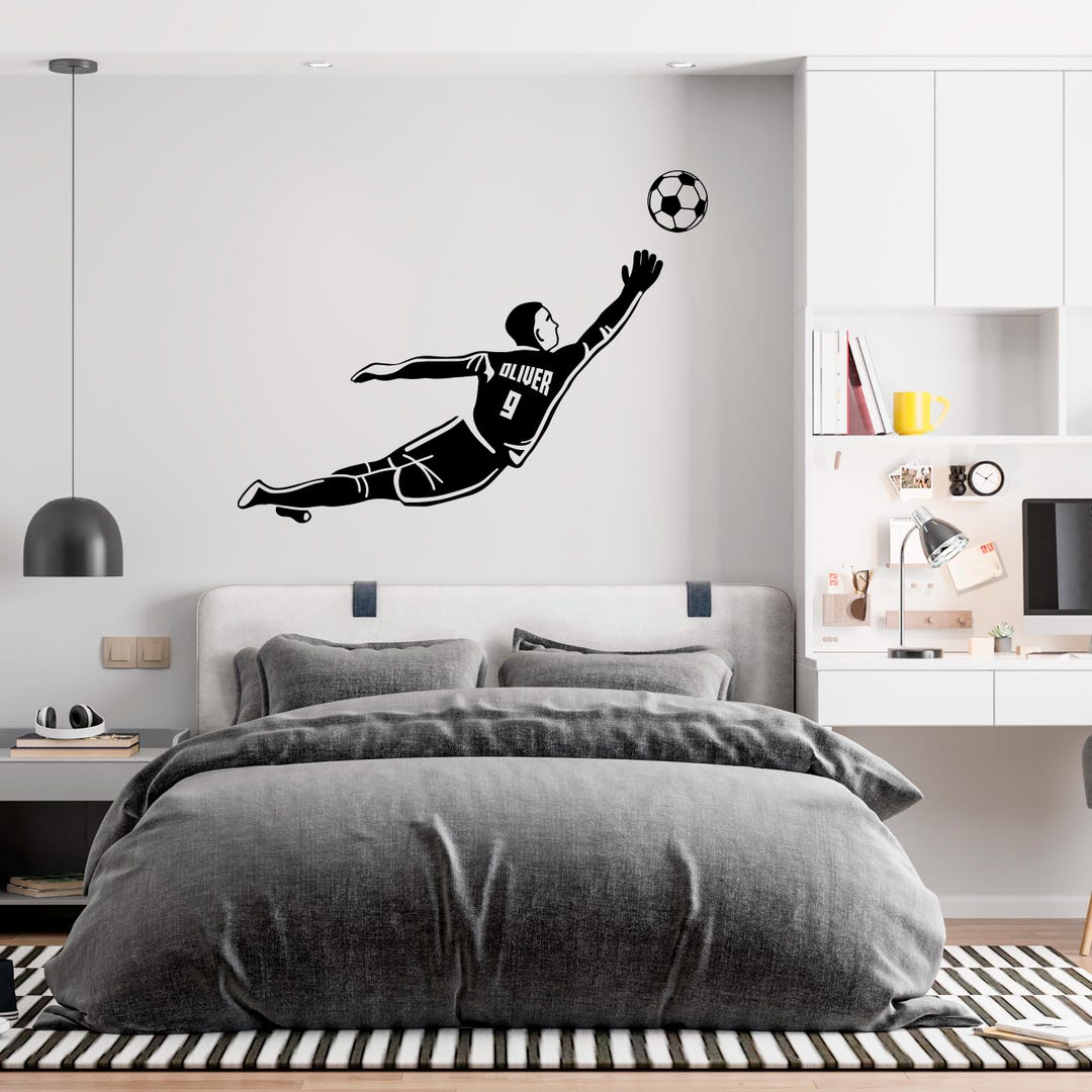 Soccer Wall Decor With Goalkeeper Catches a Soccer Ball Durable ...