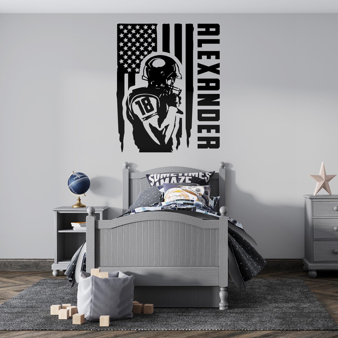 Customized American Football Boy Room Decor - Patriotic American ...