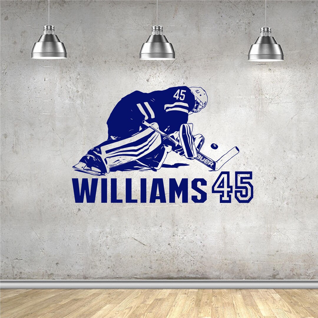 Personalized Custom Hockey Player Wall Decal - Custom Goalie Player ...