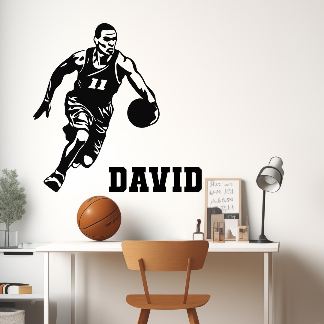 Custom Basketball Wall Stickers - Personalized Custom Basketball Wall ...