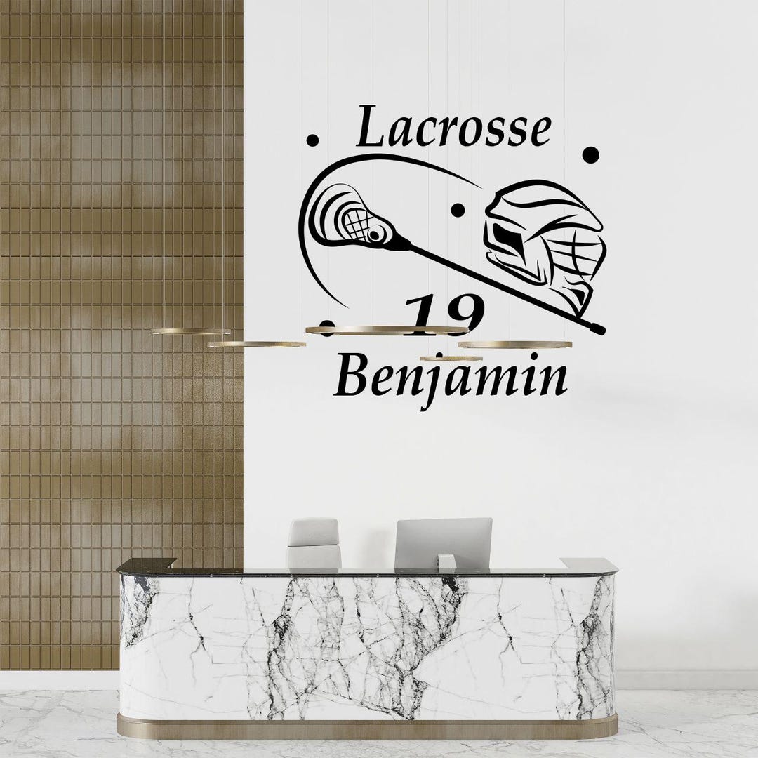 Name Decals With Lacrosse Helmet Sticks Balls and Personalized Name ...