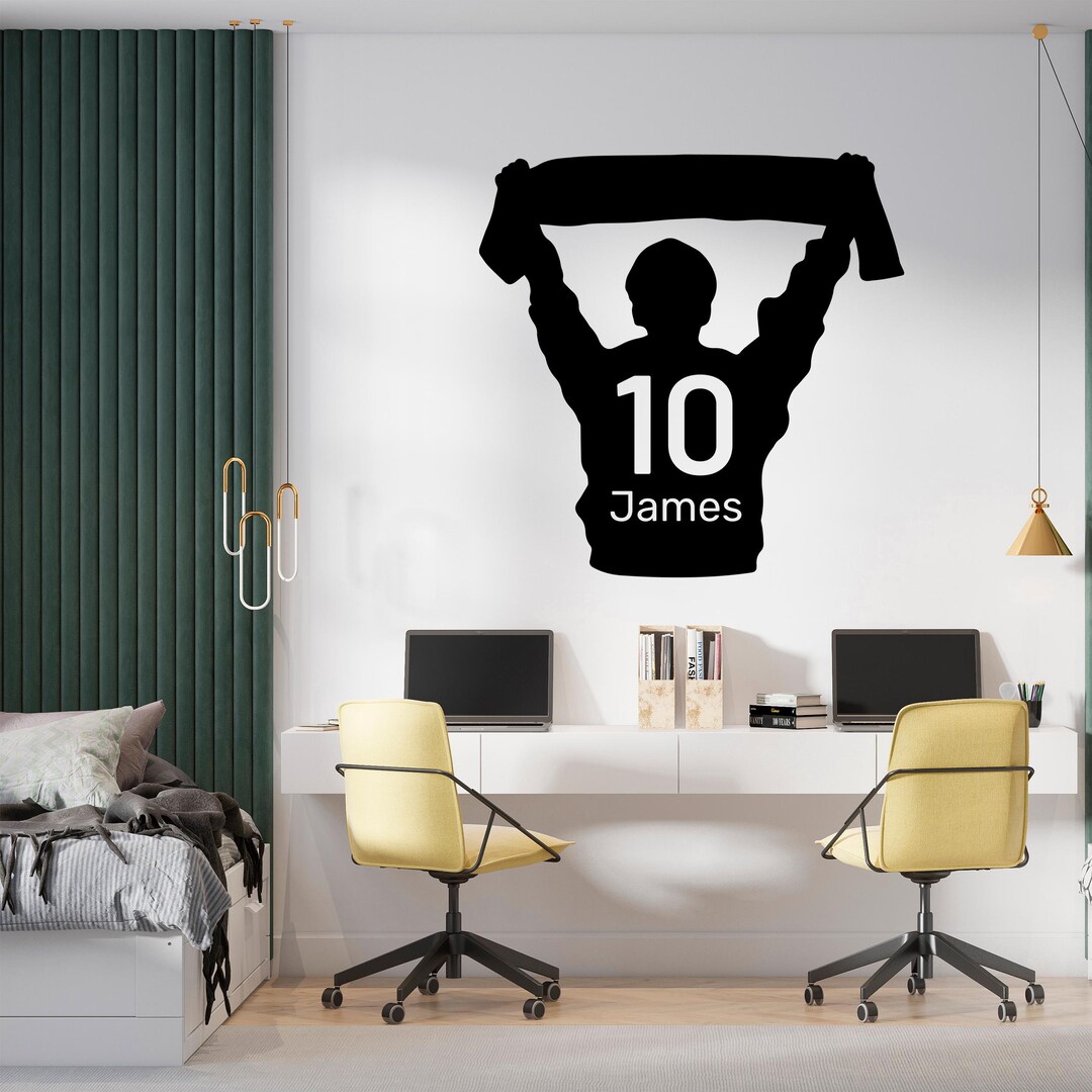 Named Soccer Wall Decals for Boys Bedroom Decor - Customize Soccer ...