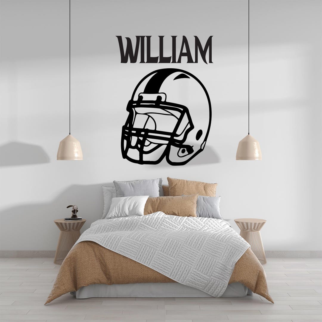 Football Player Wall Decor - Personalized Name Wall Decal - Upgrade ...