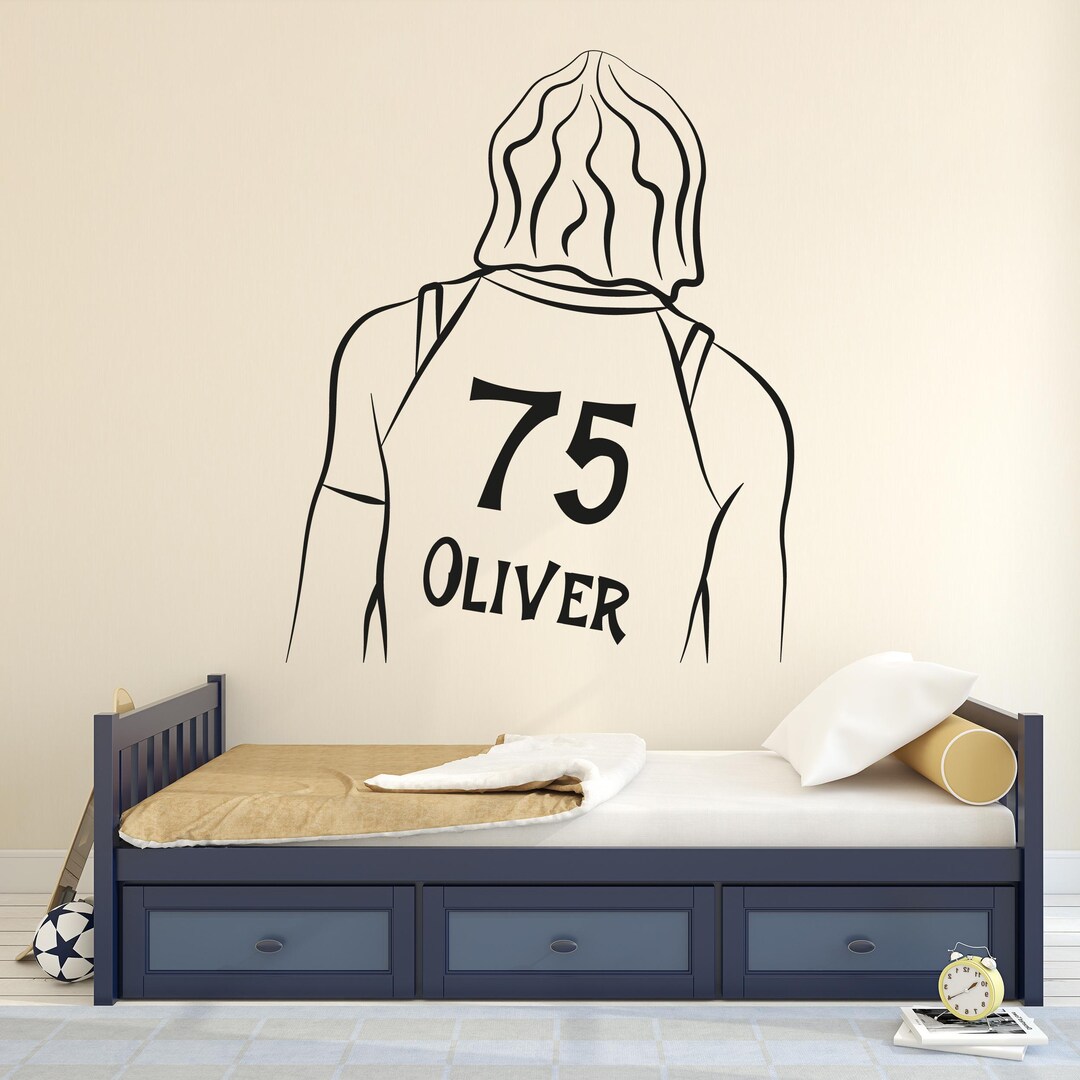 Basketball Name Decal With Player Back View and Option to Choose Name ...