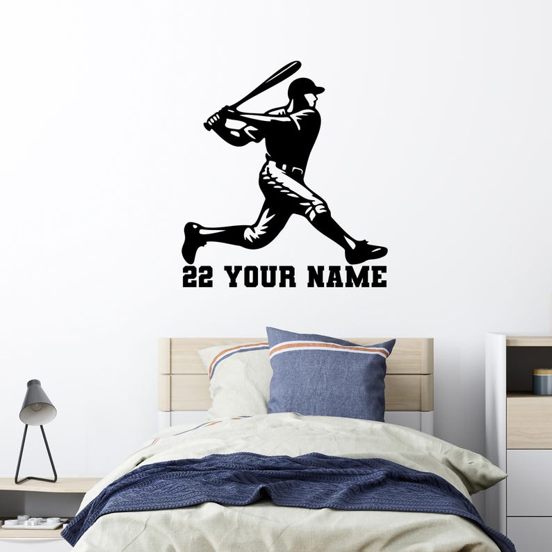 Baseball Wall Decals - Baseball Large Wall Decal - Custom Baseball ...