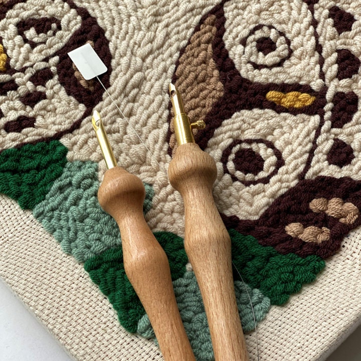 Adjustable / Standard Wooden Punch Needle Tool Rug Hooking - Etsy