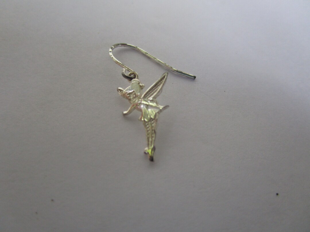 Vintage Walt Disney Tinkerbell Sterling Silver Single Dangle Pierced ...