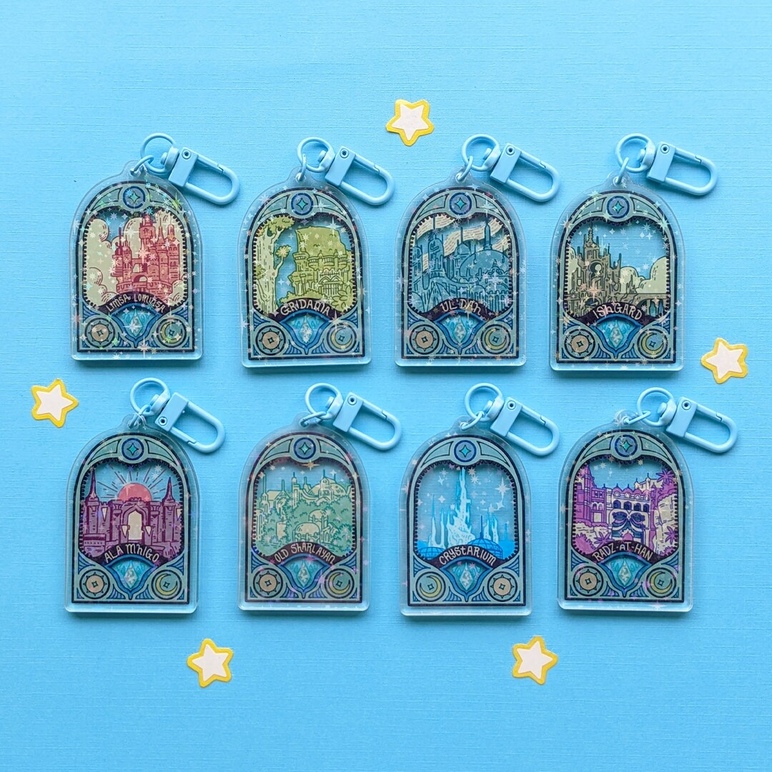 FFXIV Inspired City Charms, Travel Charms, Cities, Holographic, 2.5inch ...