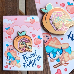 Peach Enamel Pin, Rose Gold Enamel Pin, Fun Enamel Pin, Isometric ...