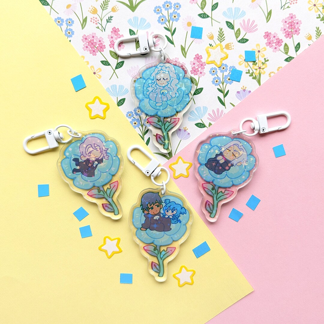 FFXIV Inspired Acrylic Charms, Elpis Flower, Ancients, Holographic, 2 ...