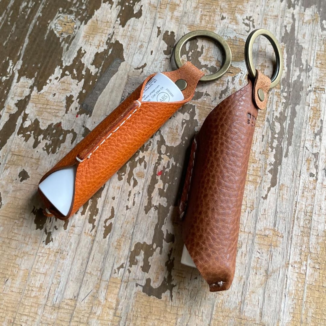 Personalized Leather Lip Balm Case, Essential Oil Holder Keychain ...