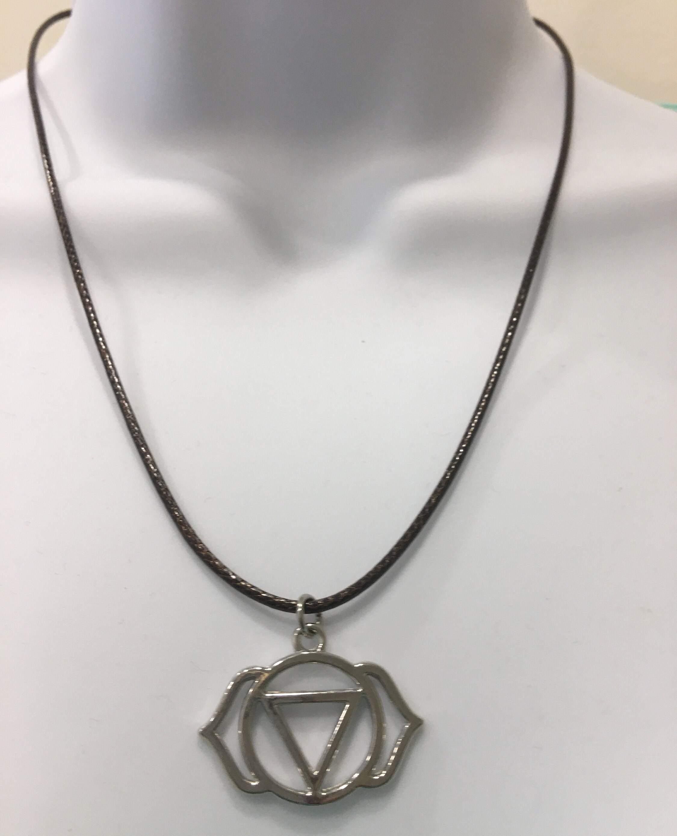 ANJA CHAKRA 6, Silver Plated Third Eye ANJA Charm, 1.5mm CottonWax cord ...