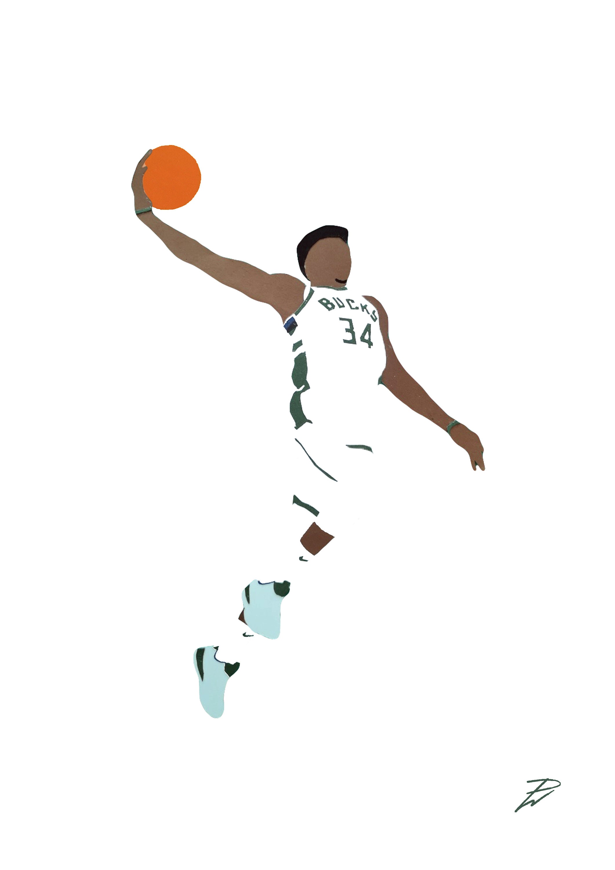 Giannis Antetokounmpo II Poster Print. A4/A3 Greek Greek | Etsy
