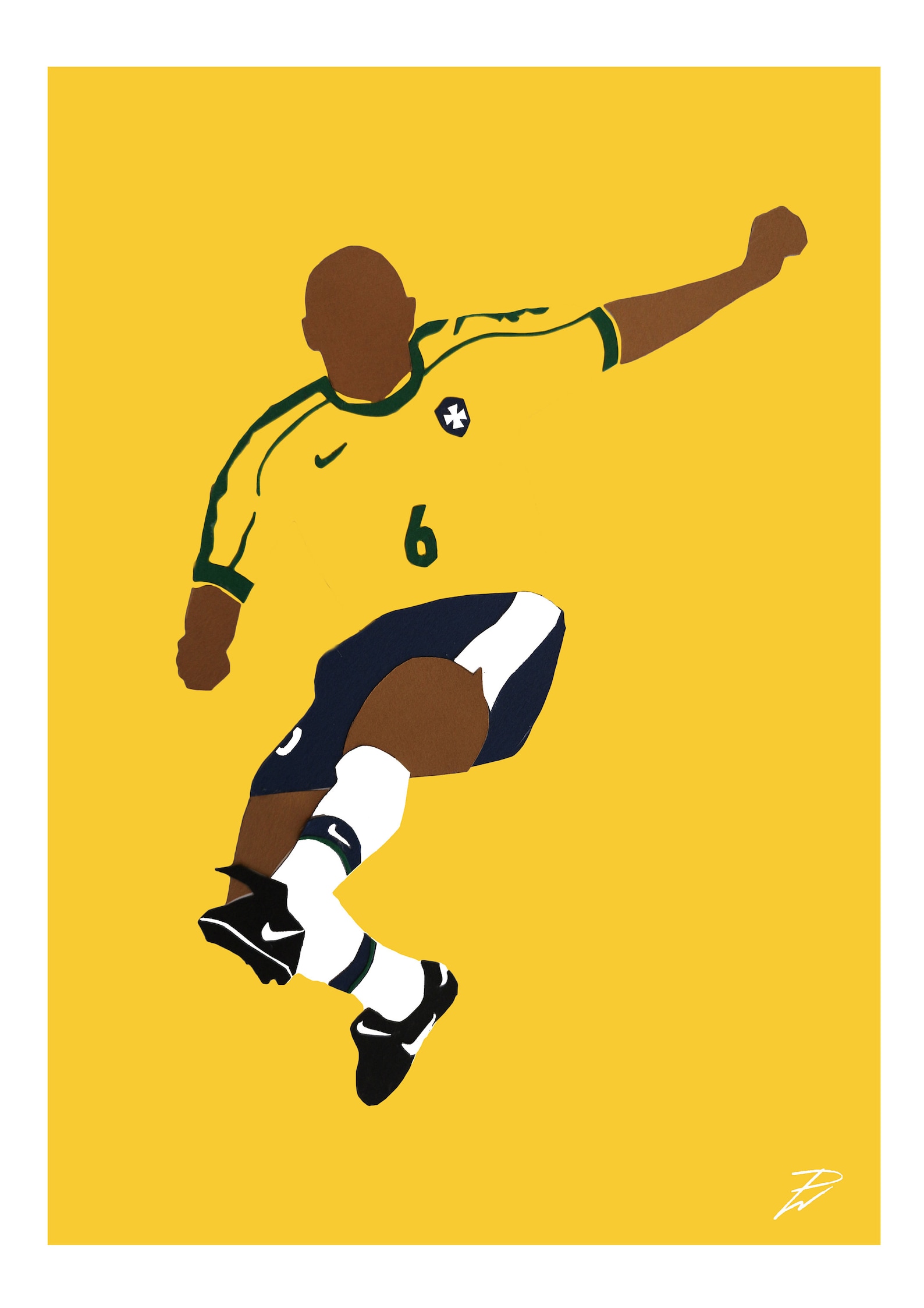 Roberto Carlos Brazil Poster Print. A4/A3 Ronaldo - Etsy
