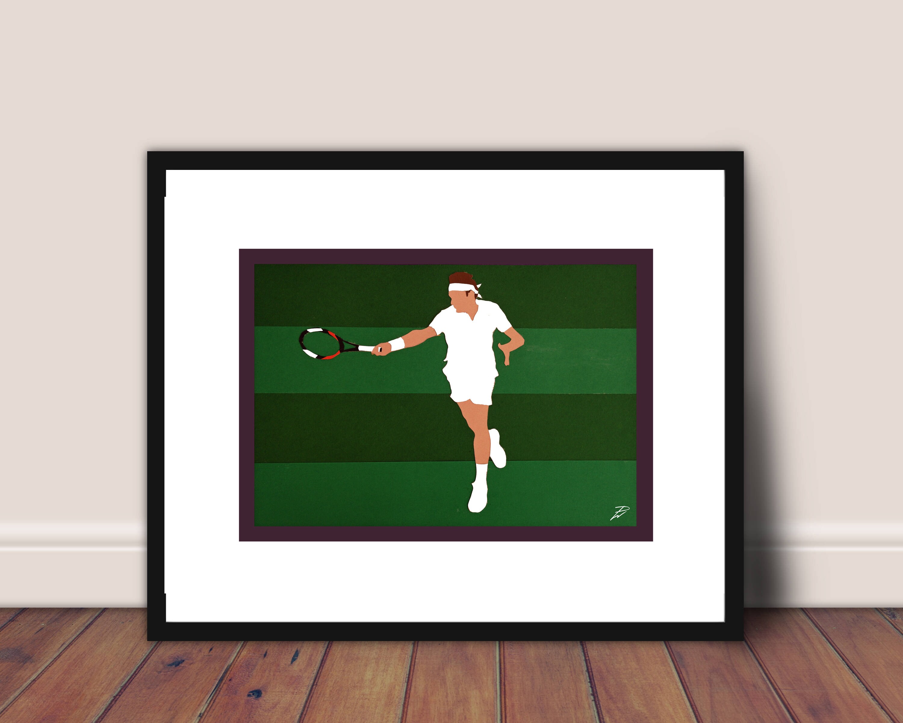 Roger Federer Wimbledon Poster Print. A4/A3, Federer, Roger, Wimbledon ...