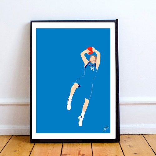 Dallas Mavericks Dirk Nowitzki Portrait Sports Print Art 11x17 - Etsy