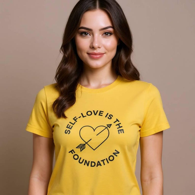 Self-love is the Foundation Heart Graphic Tee, Weird Humor Unisex Shirt ...