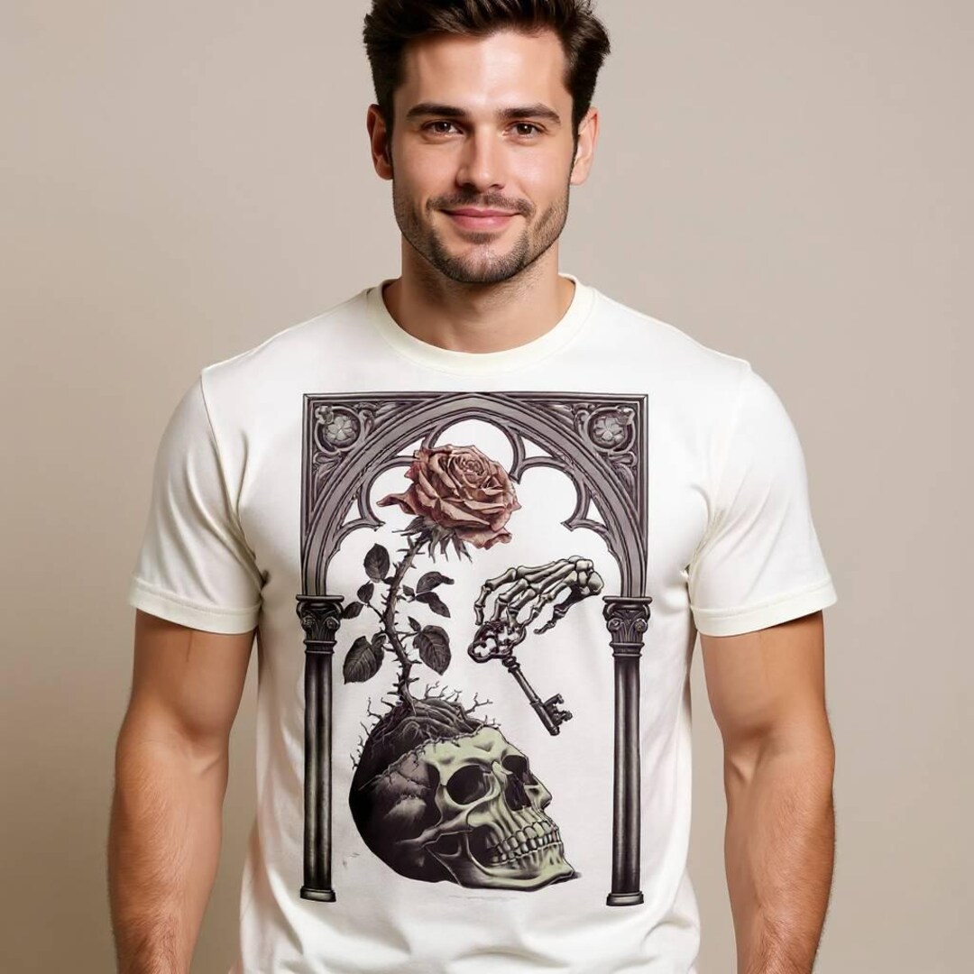 Gothic Enigma: Rose, Skull & Skeleton Key Art - Etsy